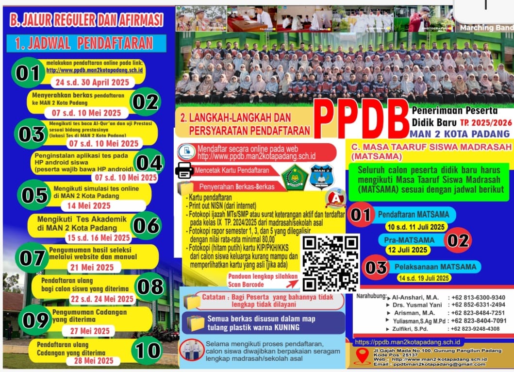PPDB MAN 2 Padang 2025 Jalur Reguler dan Afirmasi Resmi Dibuka - MAN 2 KOTA PADANG